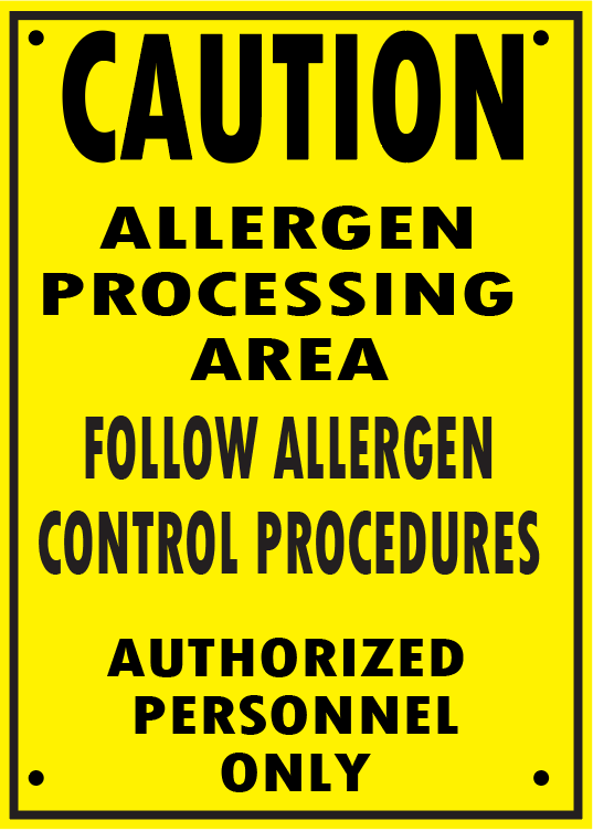 ALLERGEN PROCESSING AREA – Nature Coast Safety